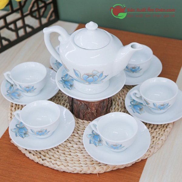 Bộ trà thần đèn sen xanh